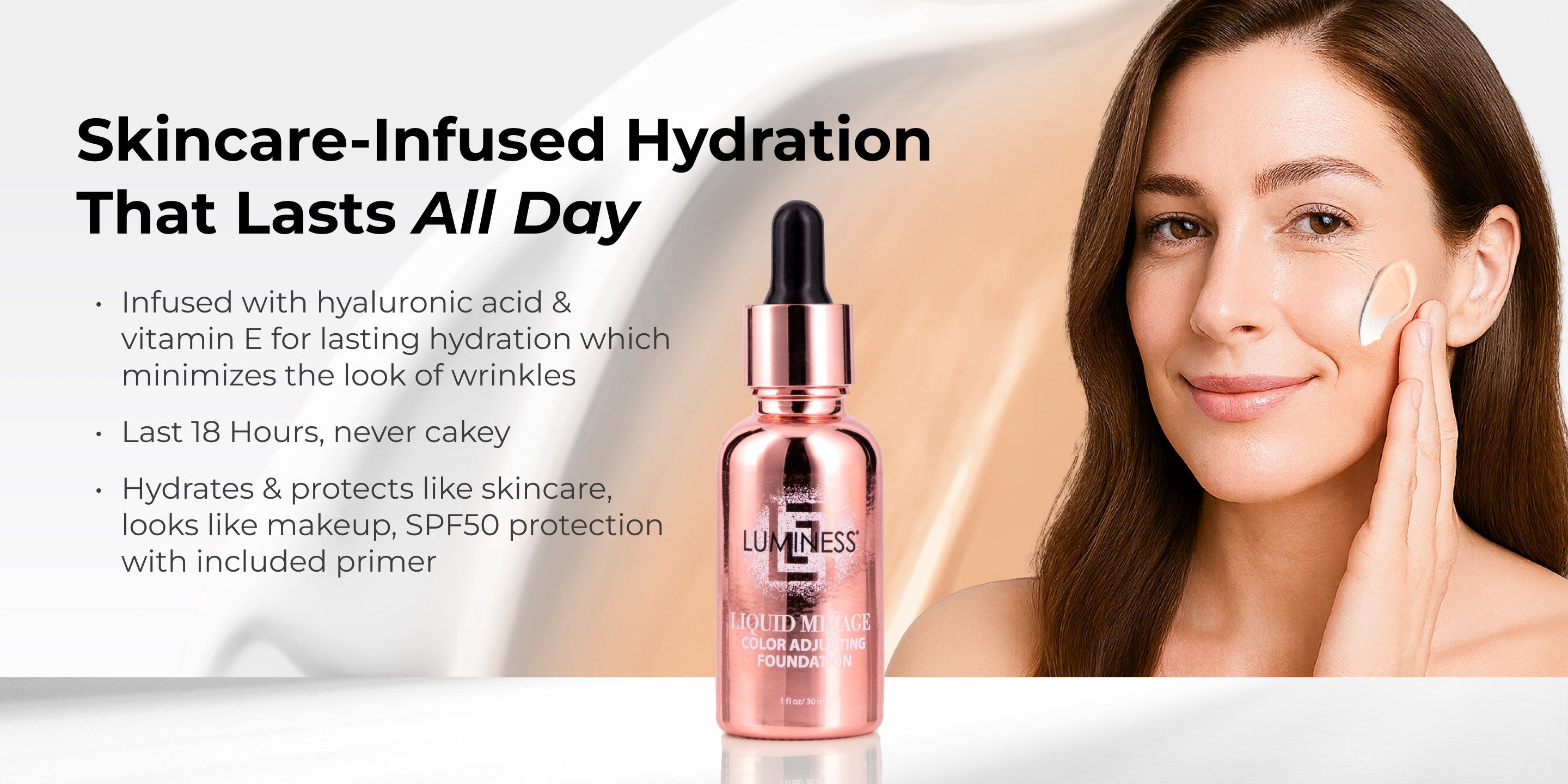 Liquid Mirage Color Adjusting Foundation + SPF50 – LUMINESS