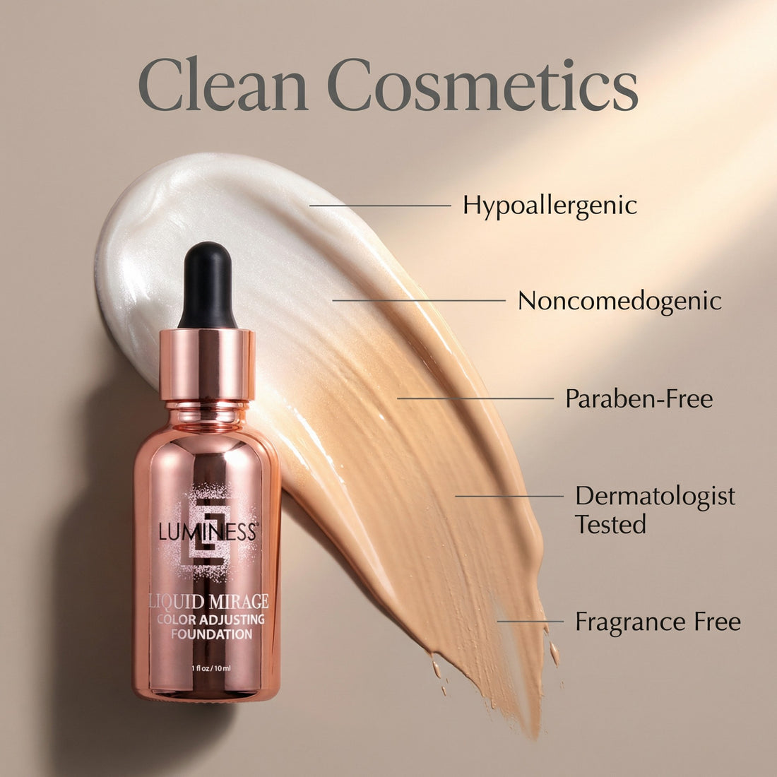Liquid Mirage Color Adjusting Foundation + SPF50 – LUMINESS