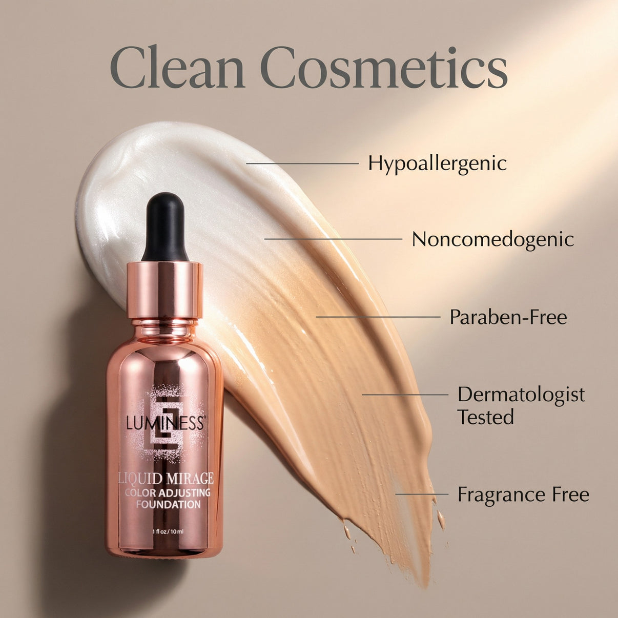 Liquid Mirage Color Adjusting Foundation + SPF50 – LUMINESS